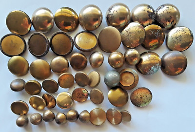 Vintage smooth distressed brass shanked buttons lot | eBay