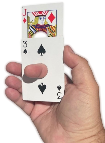 CARD THROUGH FINGER Chopper Close Up Magic Trick Pocket Penetration ...