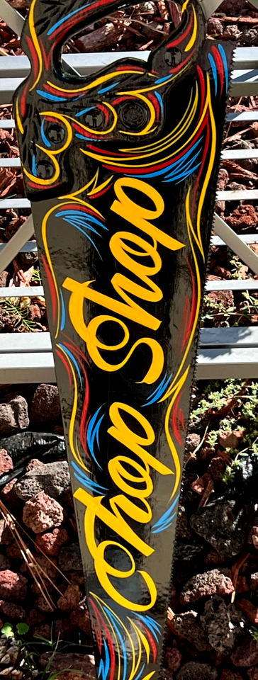 CHOP SHOP Hand Saw SIGN Painted Pinstriped Garage Man Cave Decor Hot ...
