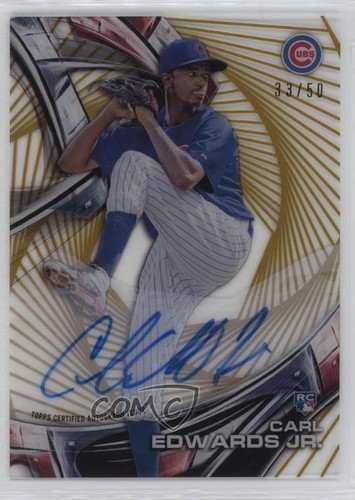2016 Topps High Tek Auto Gold Rainbow /50 Carl Edwards Jr #HT-CE Rookie ...