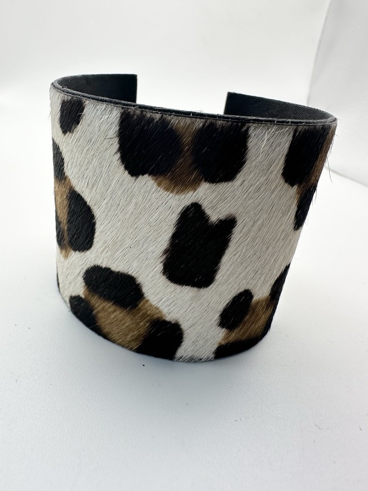 Chunky Animal Print Fur Wide Cuff Adjustable Bracelet | eBay