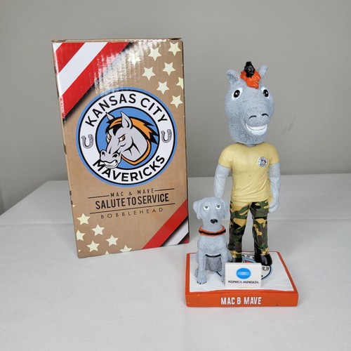 Missouri / Kansas City Mavericks Bobblehead Mac Mascot & Mave the dog ...