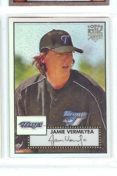 JAMES VERMILYEA 2007 TOPPS 52' 52 REFRACTOR BASEBALL CARD #252/552 JAYS ...