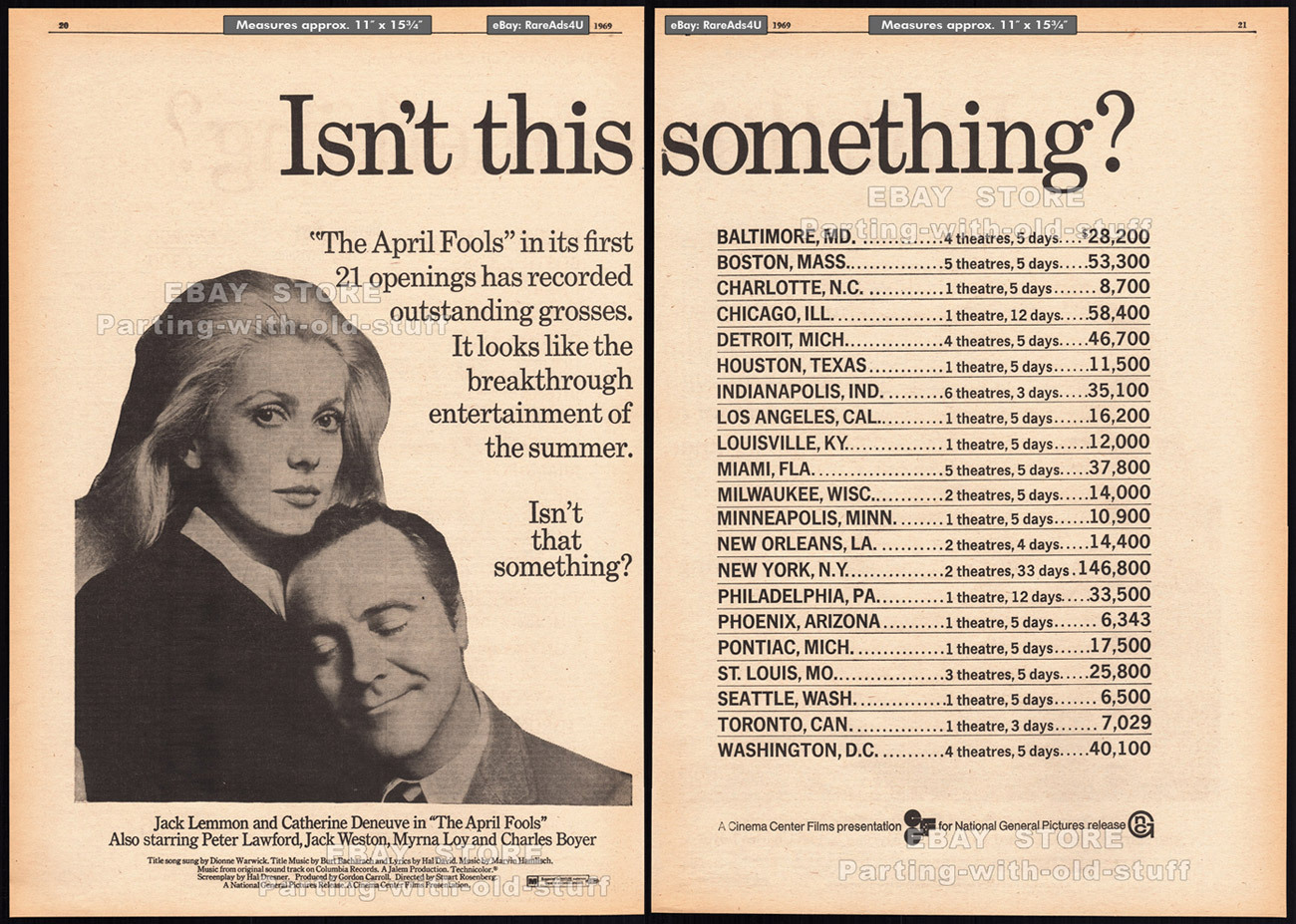 THE APRIL FOOLS__Original 1969 Trade AD film promo / poster__CATHERINE ...