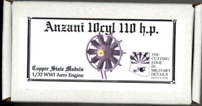 Copper State Models 1/32 ANZANI 10 CYLINDER 110 h.p. ENGINE Resin Kit ...