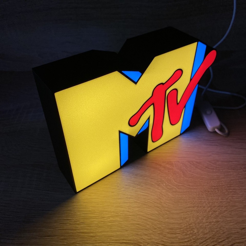MTV Music Television Logo Light Box 3D Printed USB LED Lamp Neon Sign ...