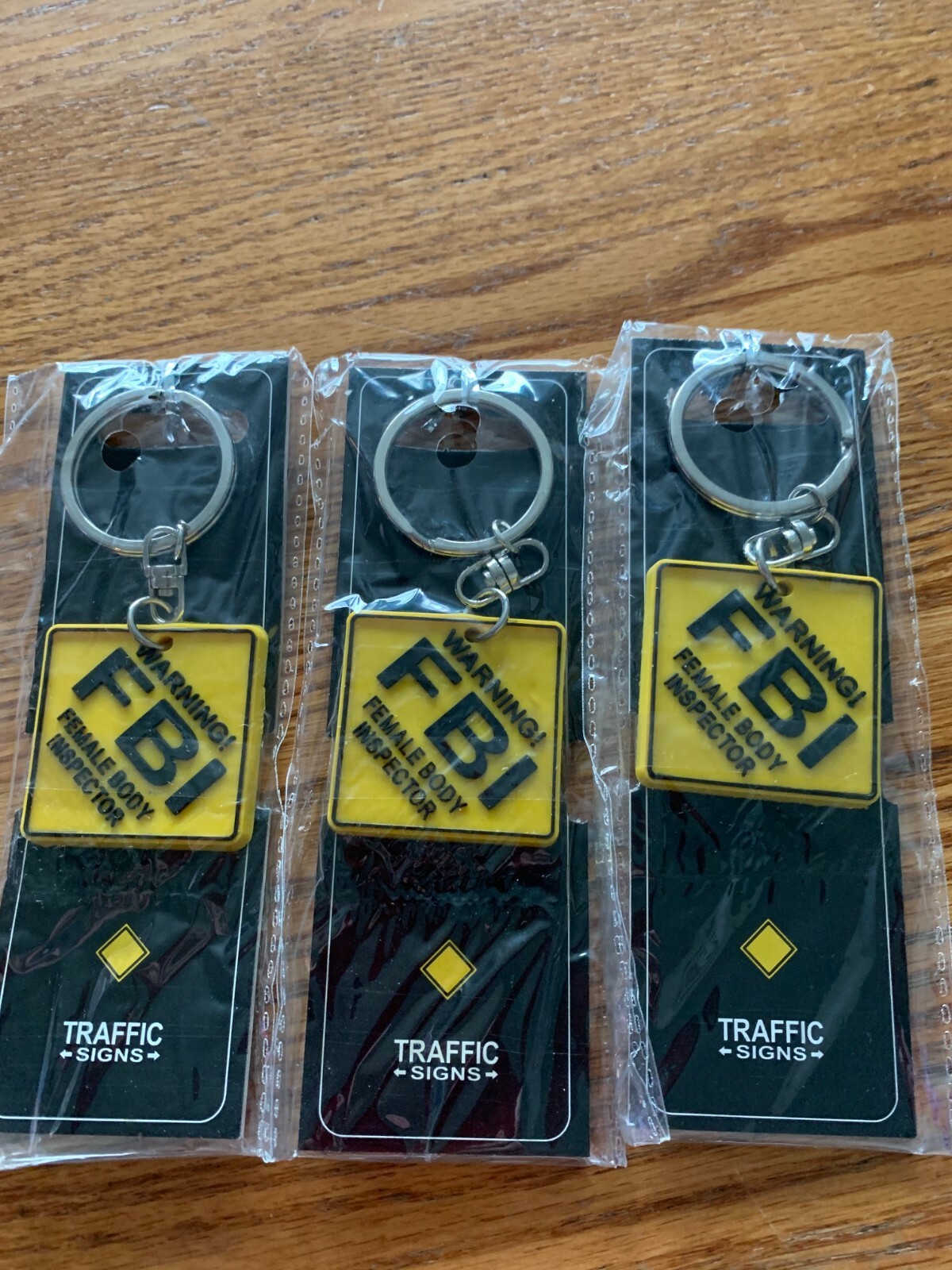 NEW lot of 3 FBI Female Body Inspector Keychains Key rings chains ...