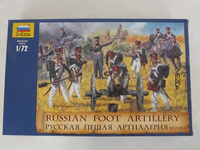 Zvezda 8022 Russian Foot Artillery 1812 - 1814 1/72 Scale Plastic Model ...