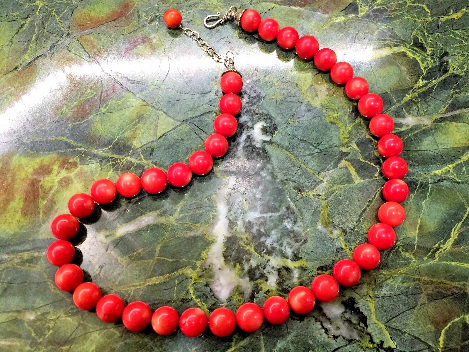 BEAUTIFUL VINTAGE CHINESE NATURAL CORAL NECKLACE 18"L BEAUTIFUL COLOR ...