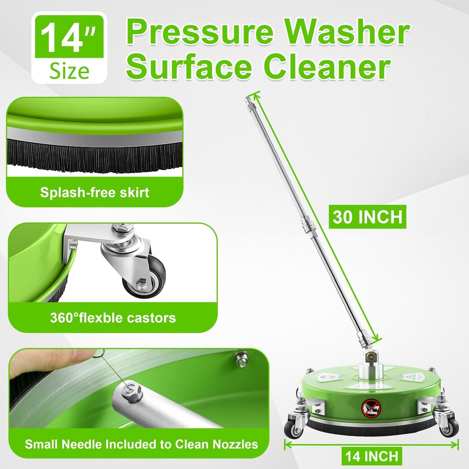 14" Pressure Washer Surface Cleaner, Stainless Steel Surface Cleaner ...