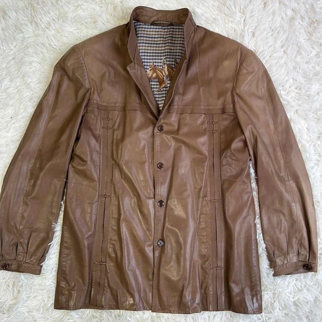 Zilli Leather Jacket Men Brown Horse Silk Lining S-Si… - Gem