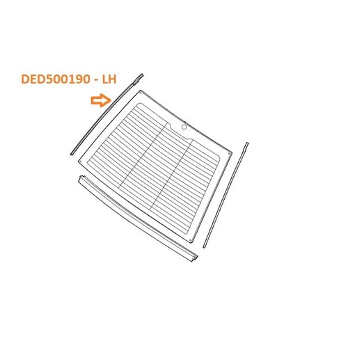 2003-2012 L322 Range Rover Rear Glass Left Side Rubber Finisher Trim ...