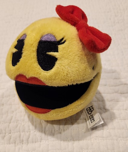 Toy Factory Bandai Namco Mrs. Ms. Pac-Man Yellow Plush Stuffed Doll 5 ...