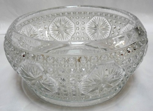 Imperial Clear Glass AMELIA Cane & Star, Pressed 5"D Cupped Rim Bowl 3 ...