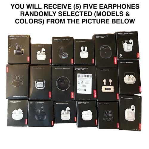 Lot of 5 Earphones - Wireless Bluetooth Earbuds - Various Models ...