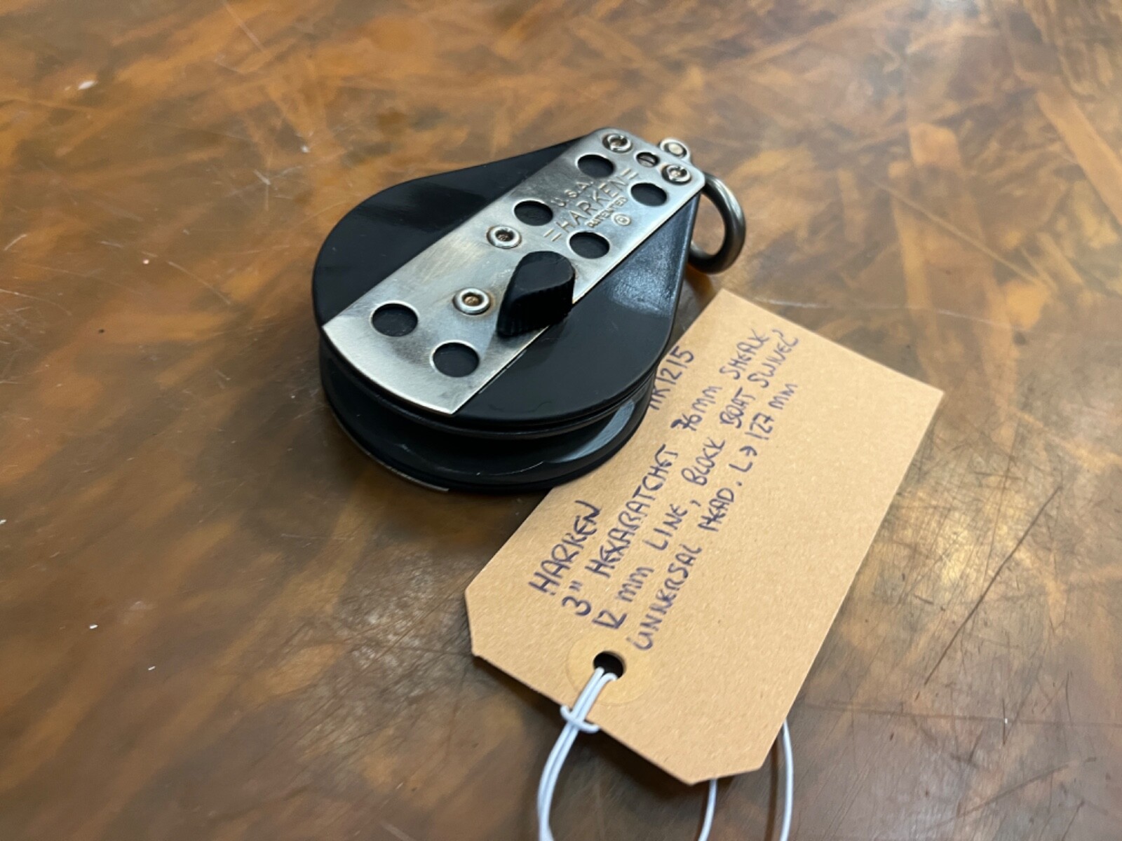 HARKEN 3" HEXARATCHET 76MM SHEAVE, 12MM LINE, BOAT SWIVEL UNIVERSAL ...