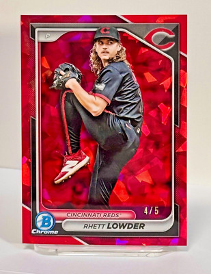 2024 Bowman Chrome Draft Sapphire Rhett Lowder (Color Match) Red ...