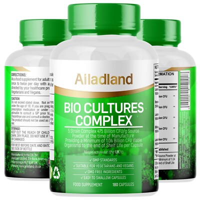 Probiotics for Gut Health 5 Strains Bio Cultures Complex Vegan Capsules ...
