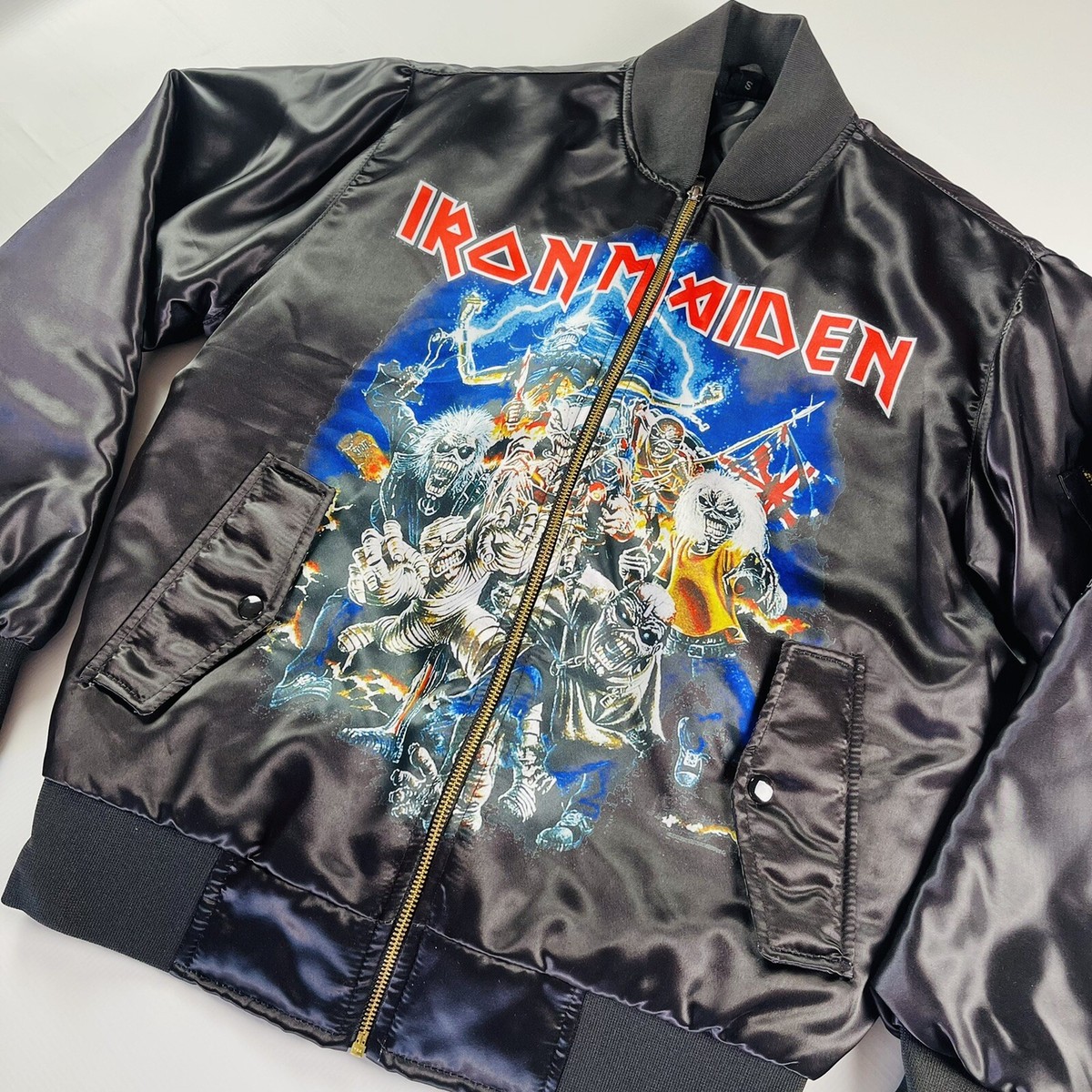 Iron Maiden Satin Jacket Satin Bomber Black | REPRESENT