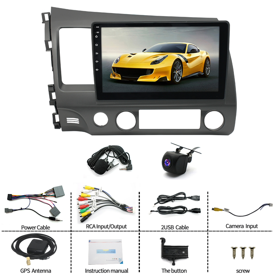 2G+64GB CarPlay Android 15.0 Car Stereo Radio GPS RDS For Honda Civic ...