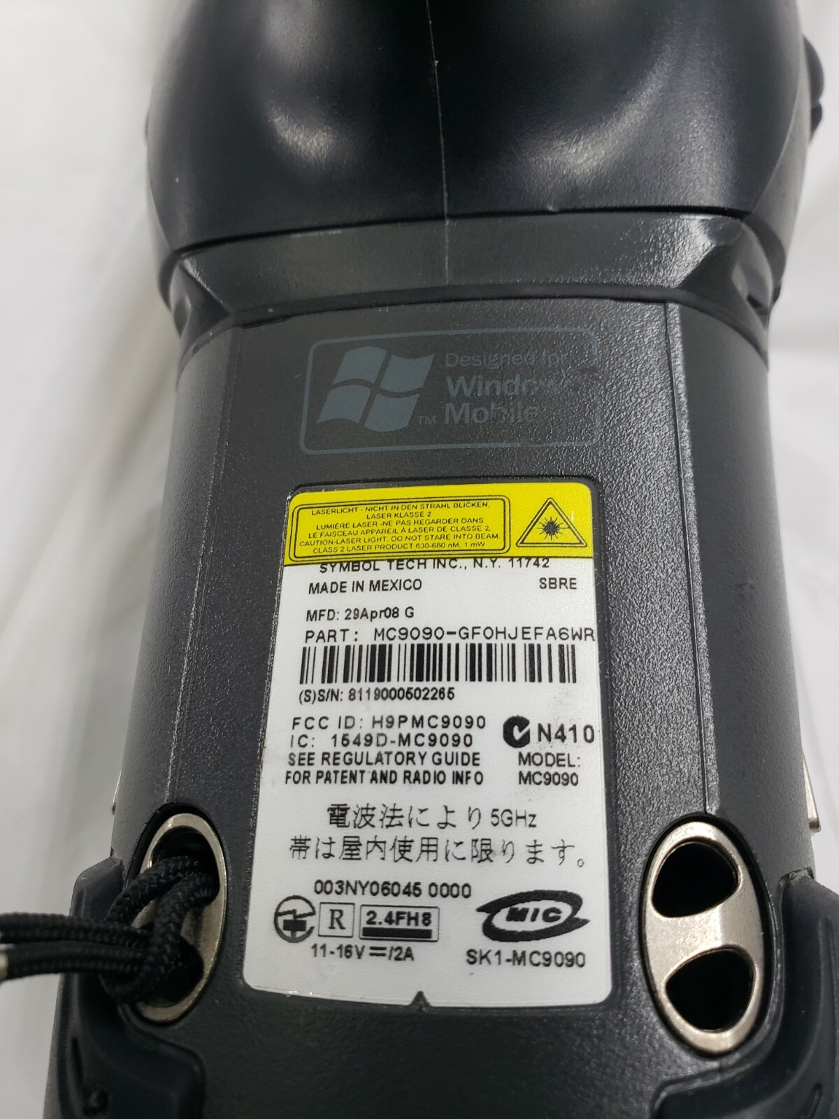 Motorola Symbol 9090 MC9090-GF0HJEFA6WR Windows Mobile Barcode Scanner ...