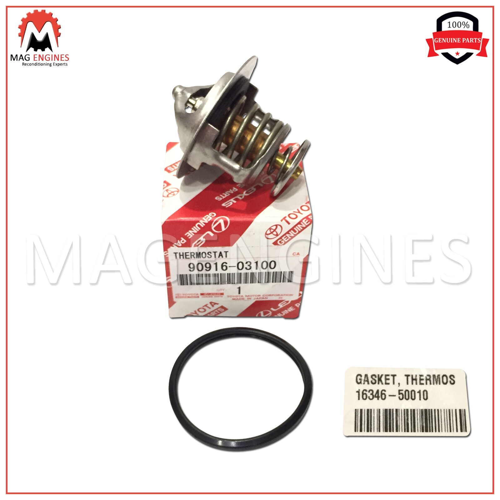 90916-03100 & 16346-50010 GENUINE THERMOSTAT W/GASKET 2UZ-FE LAND ...