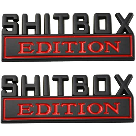 NEW SHITBOX EDITION PAIR EMBLEM Black Matte Logo Nameplate Badge ...