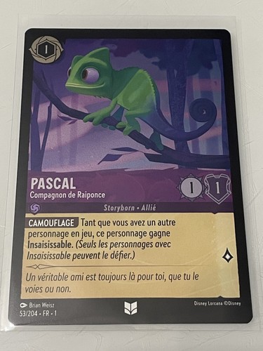 53/204 FR FOIL ⭐️ Pascal ! Carte Disney Lorcana Chapitre 1 Mint | eBay