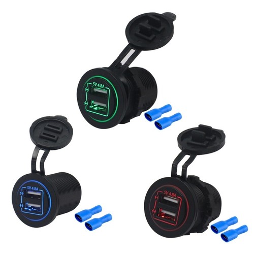 12V Car Socket USB Ports Fast Charger Power Adapter Waterproof Power ...