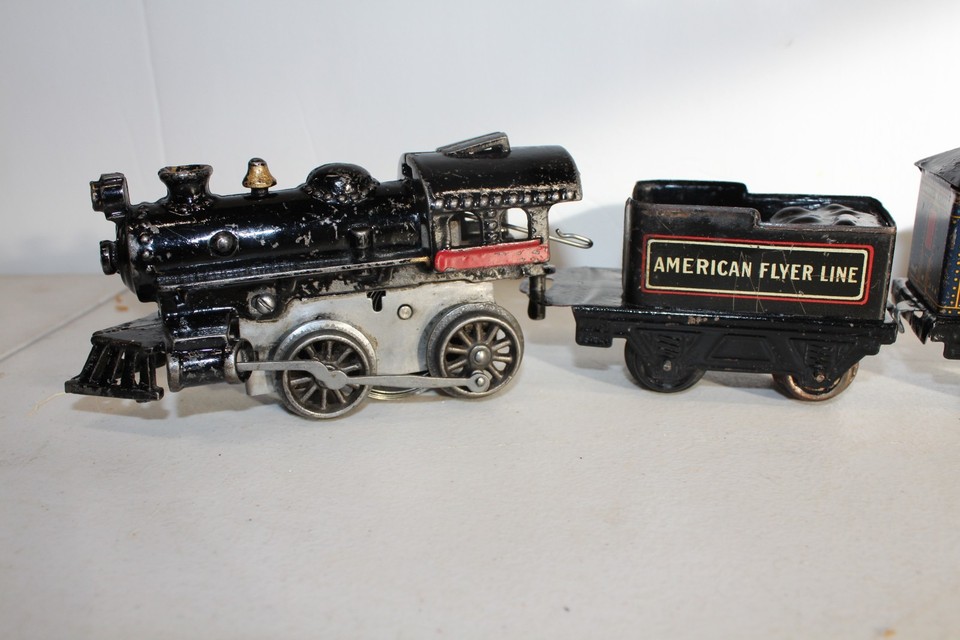 ORIGINAL PRE WAR AMERICAN FLYER LINE WINDUP TRAIN SET B & O WORKING ...