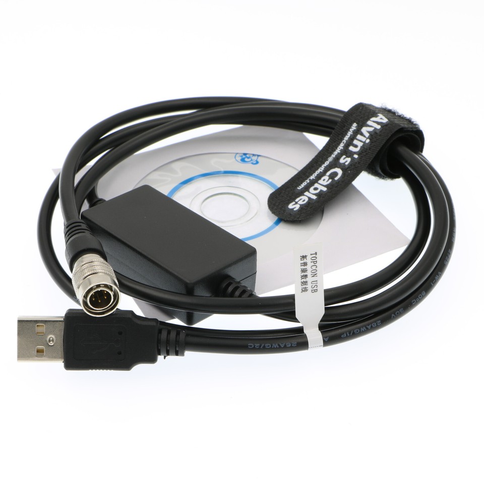 USB Transfer Data Cable Hirose 6 Pin Male to USB for Topcon Sokkia ...