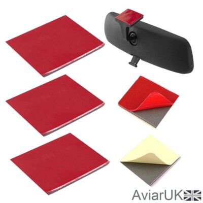 3 x Rear View Mirror Windscreen Adhesive Sticky Pads Dash Cam Number ...