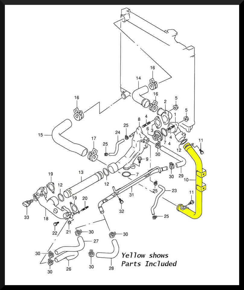 ORIGINAL COOLANT WATER BYPASS PIPE & O-RING FOR GRAND VITARA & XL-7 ...