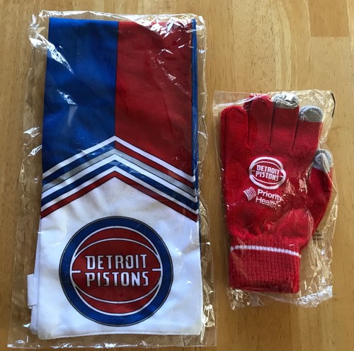 New Offical NBA / Detroit Pistons - Logo Scarf & Gloves set | eBay