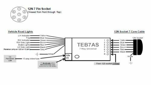 Universal Single 7 Pin 12N Electric Towbar Wiring Kit including Bypass ...