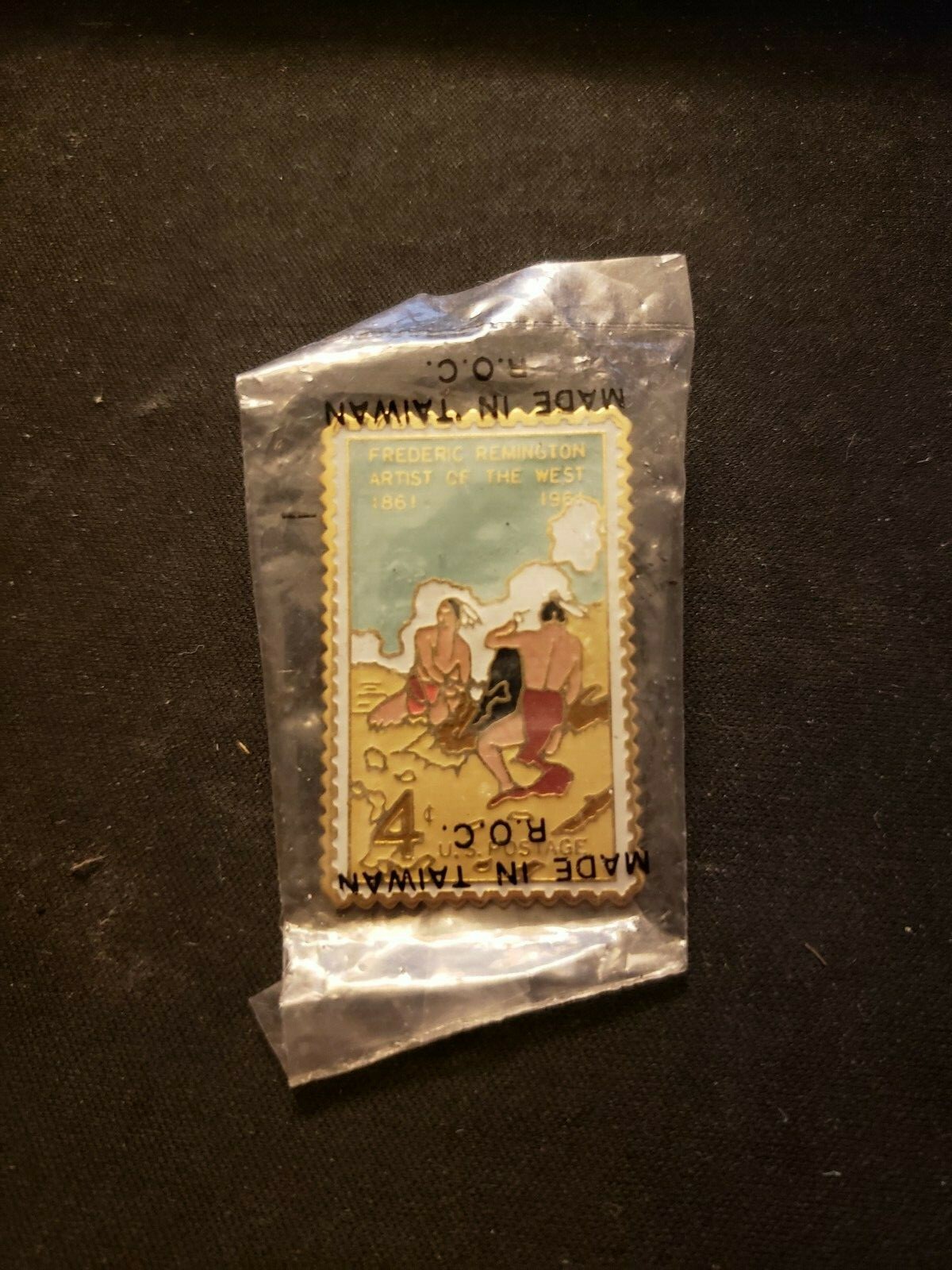 USPS Postal Stamp Pin Frederic Remington Artist of the West 1861 1961 4 ...