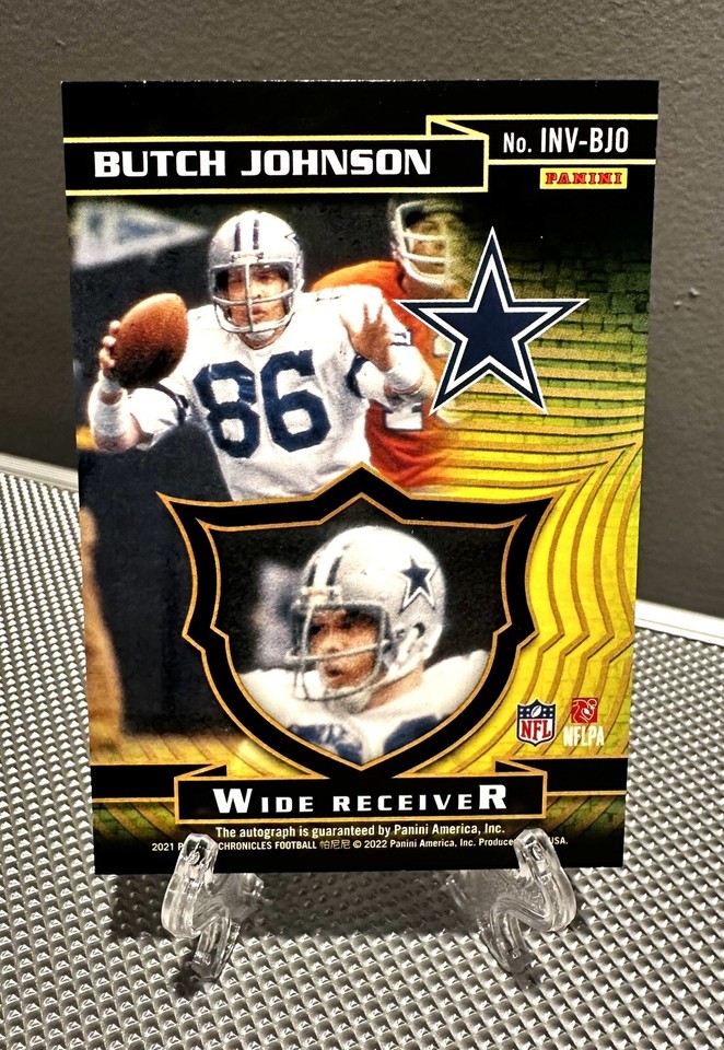 2021 Chronicles BUTCH JOHNSON Auto Invincible NFL Legend🔥Dallas Cowboys ...