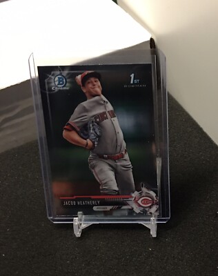 Jacob Heatherly 1st Rookie 2017 Bowman Chrome BDC-18 Cincinnati Reds ...