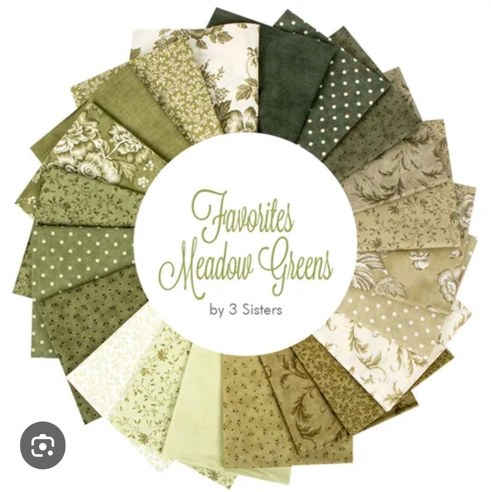 MODA NEW RANGE Vintage Linens Meadow Greens Charm Pack 42 x 5 inch ...