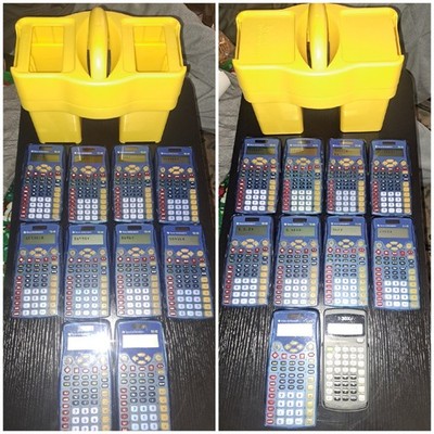 2 Sets Texas Instruments Classroom Calculators & Caddies 20 ct TI-15 ...