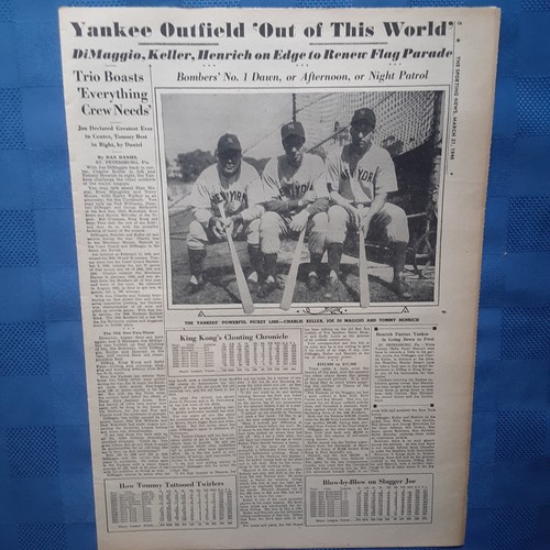 New York Yankees 1946 Charlie Keller Joe DiMaggio Tommy Henrich No. 1 ...
