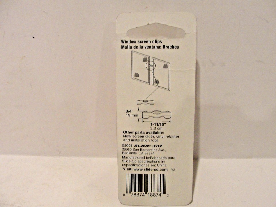 Slide-Co Window Screen Flush Clips, Double Wing with Screws, Qty. 6 ...