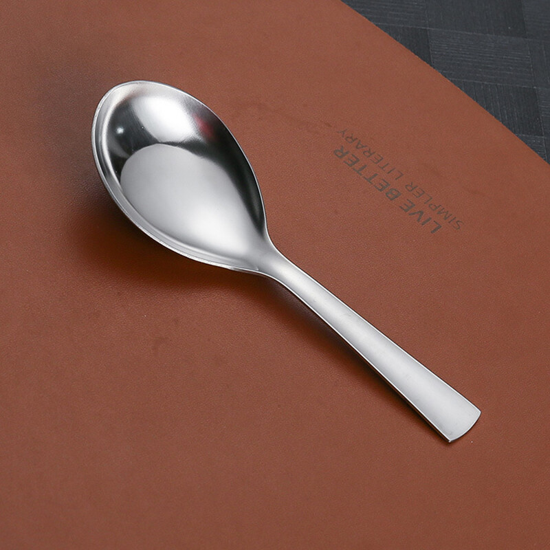 Stainless Steel Big Head Round Spoon Net Red Golden Dinner Long Handle ...