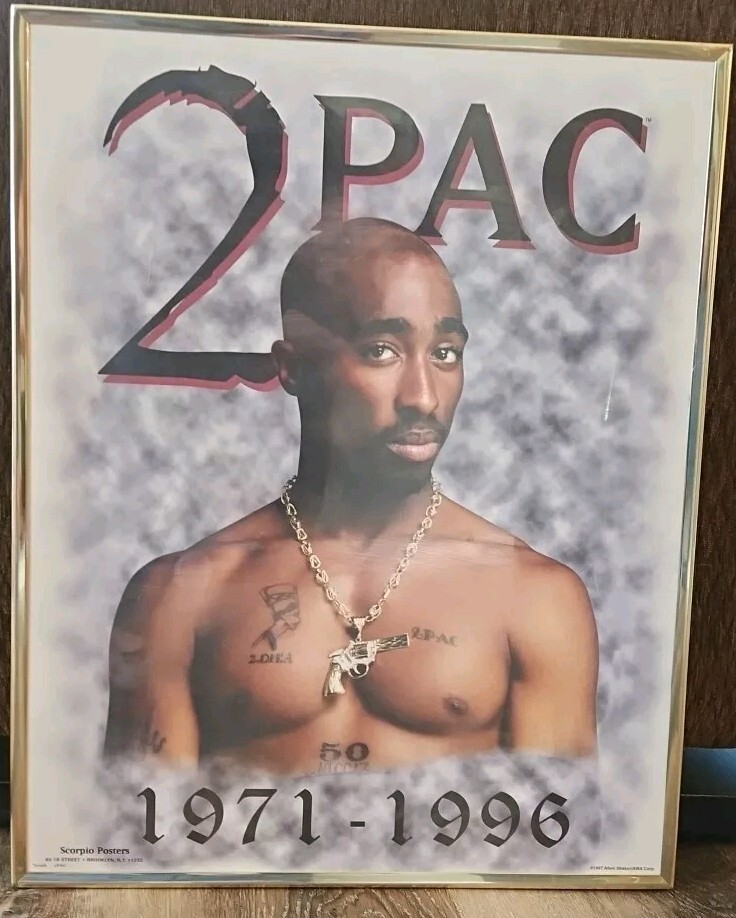 Vintage 1997 Tupac Shakur 2Pac 1971-1996 Memorial Scorpio Poster Rap ...