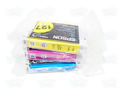 3pk Genuine Epson 127 Colors Ink NX625 WF7010 WF7510 WF7520 WF3520 ...