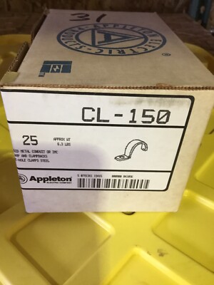 New Box of 25, Appleton CL-150 1-1/2" One Hole Steel Pipe Clamp - Fast ...