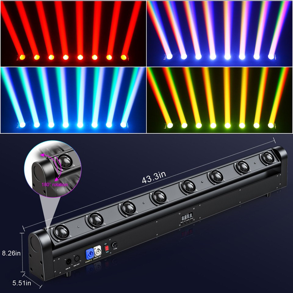 LED Stage 8x15W Moving Head Beam Bar Light RGBW DMX DJ Disco Party Club ...