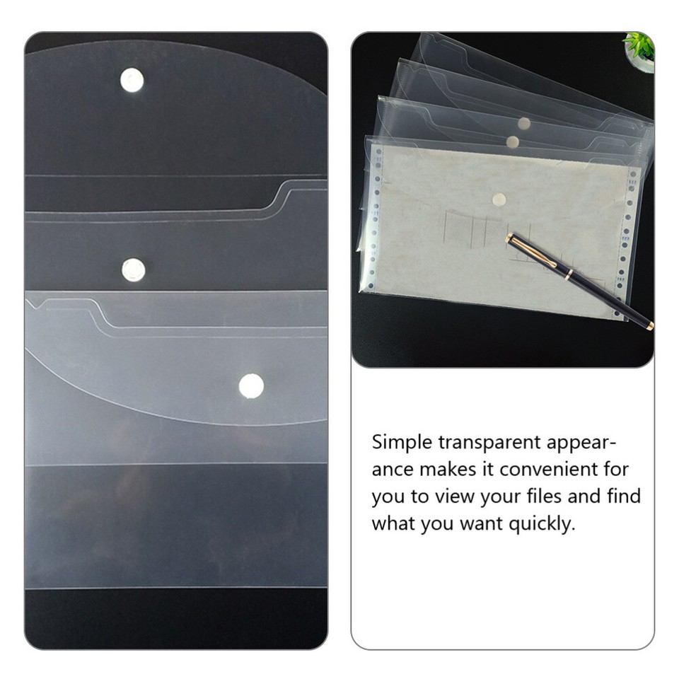 20 Pcs Invoice Storage Bag Clear Document Holder Portable Organiser ...