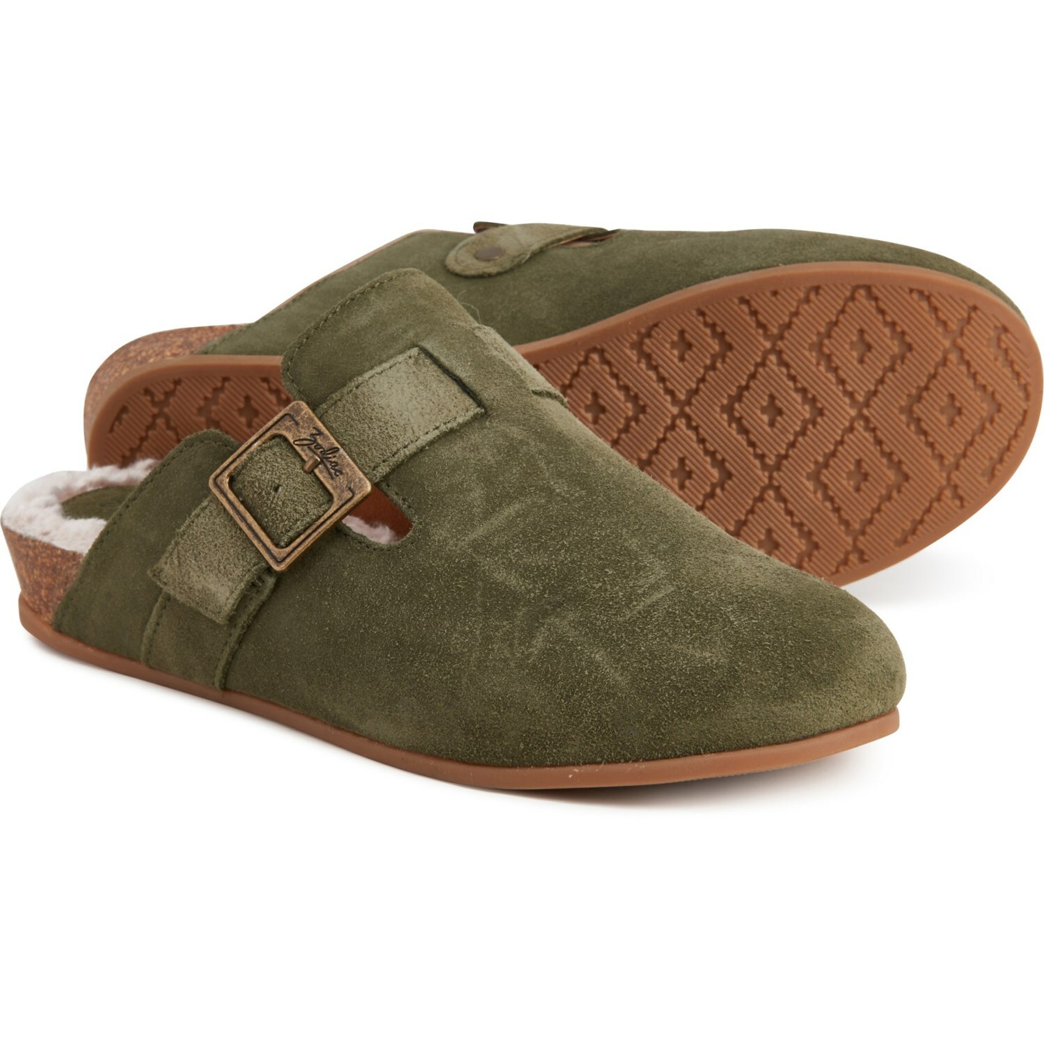 Zodiac Women Maui Faux Shearling Slip Ons Clogs size 5.5 US Green Suede ...