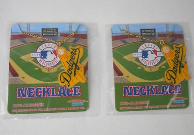 LOT OF 2 1998 LA DODGERS NECKLACE GENUINE MERCHANDISE STOCKING STUFFER ...